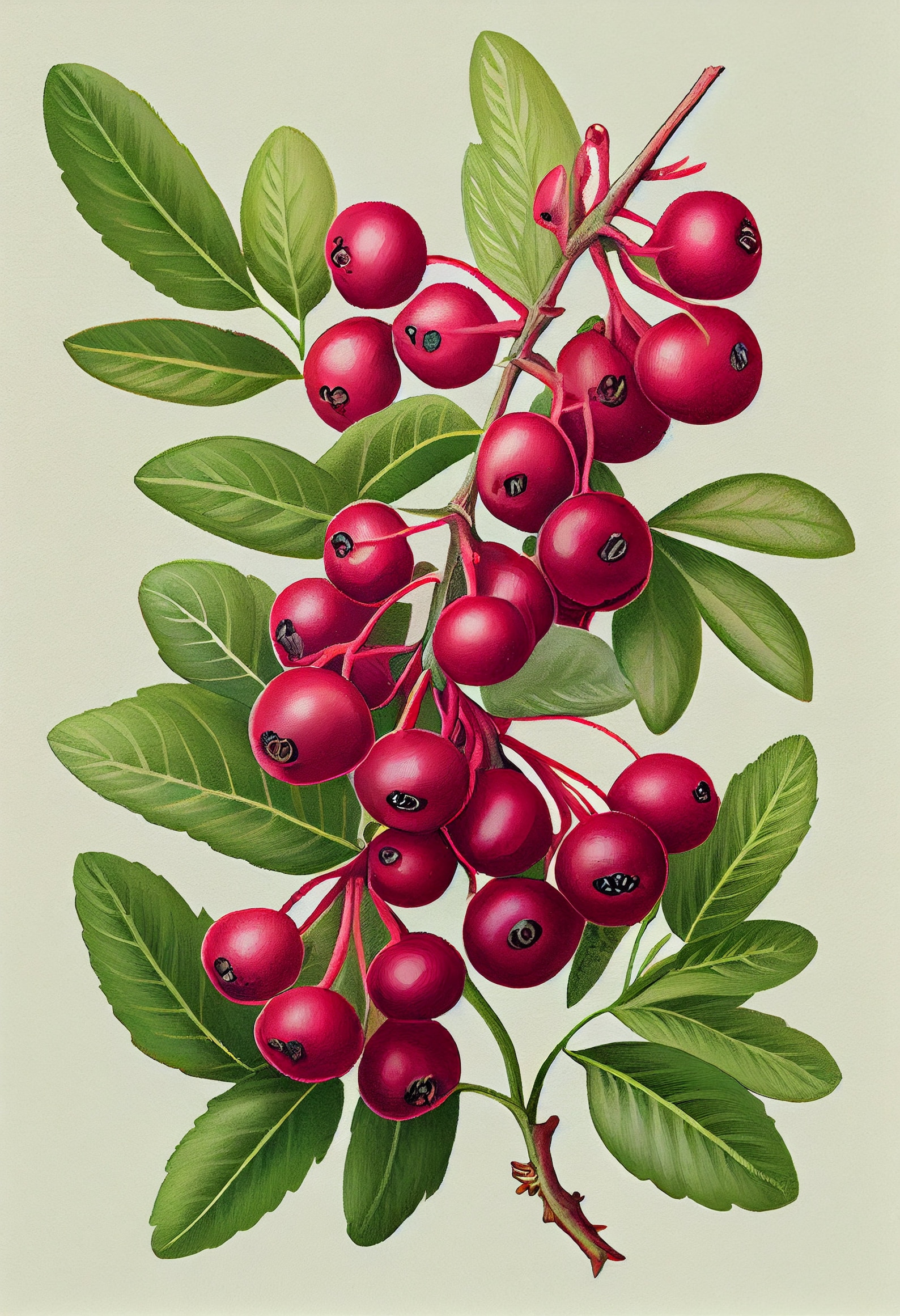 Cranberries - Fruit Art Print - Botanical Illustration Style - Instant ...