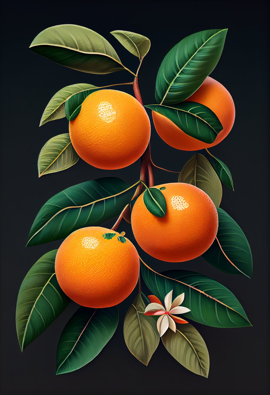 Oranges - Fruit Art Print - Botanical Illustration Style - Instant ...