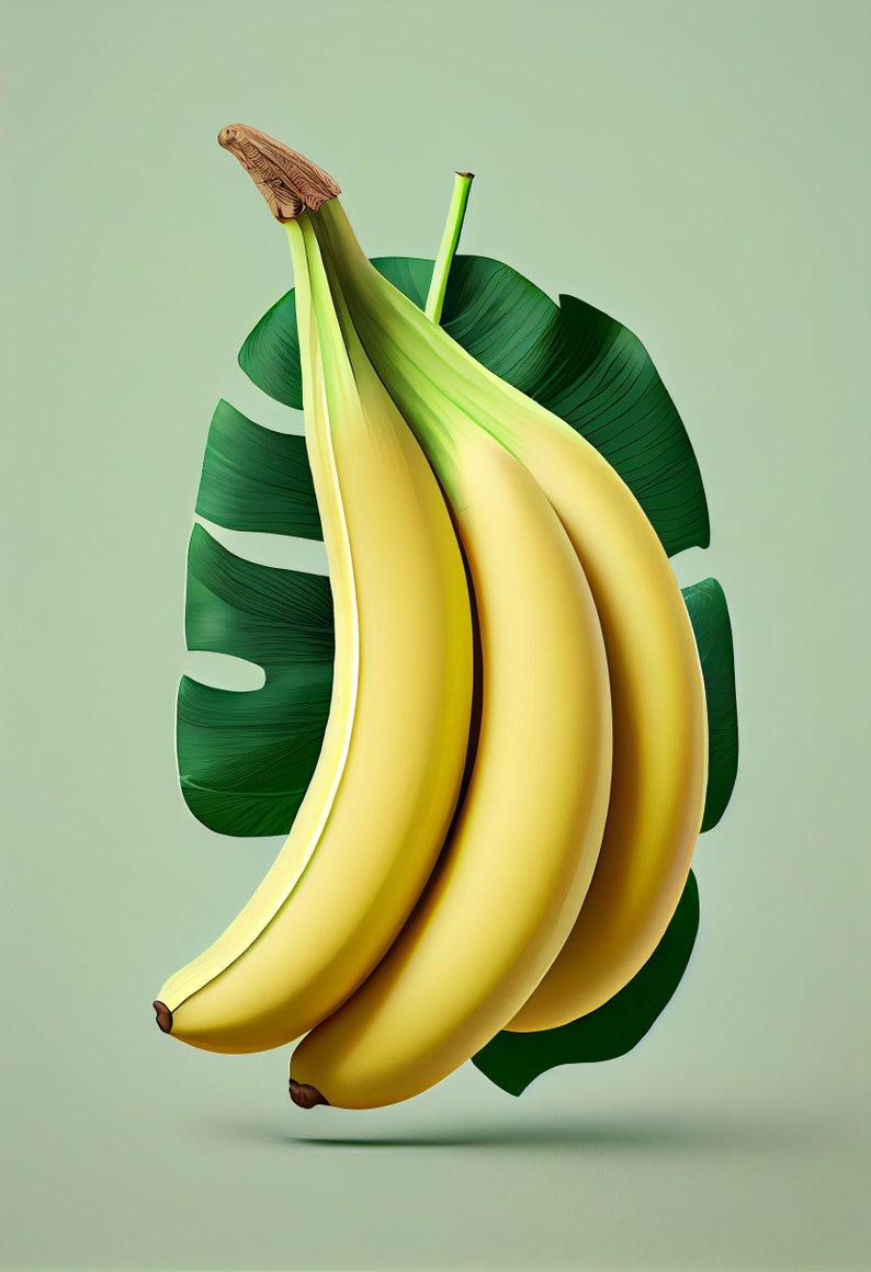 Banana - Fruit Art Print - Botanical Illustration Style - Instant ...