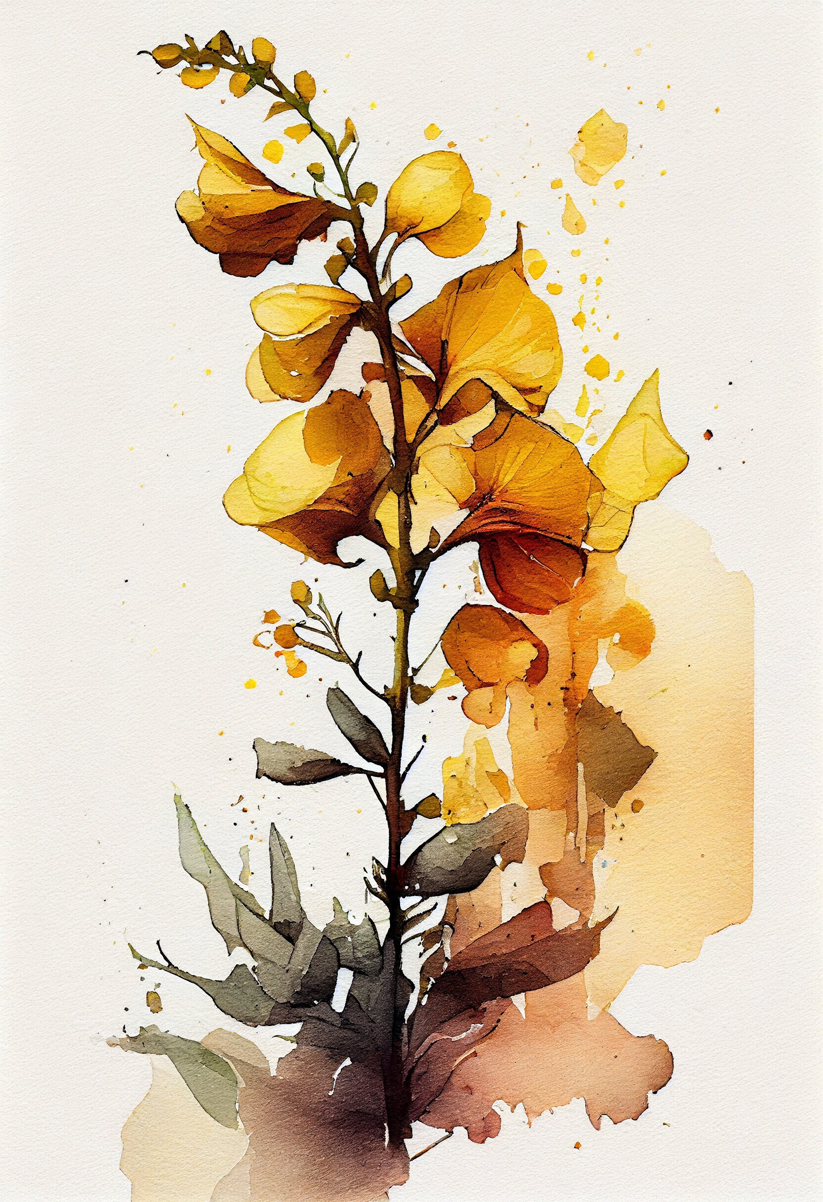 Yellow Snapdragon - Flower Art Print - Botanical Watercolors ...