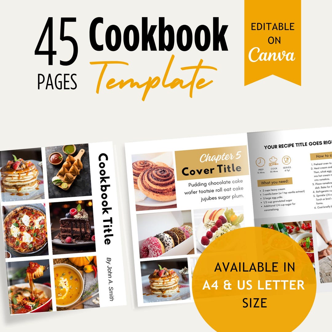 Cookbook Template, Recipe Book Template, Custom Recipe Book, Custom ...