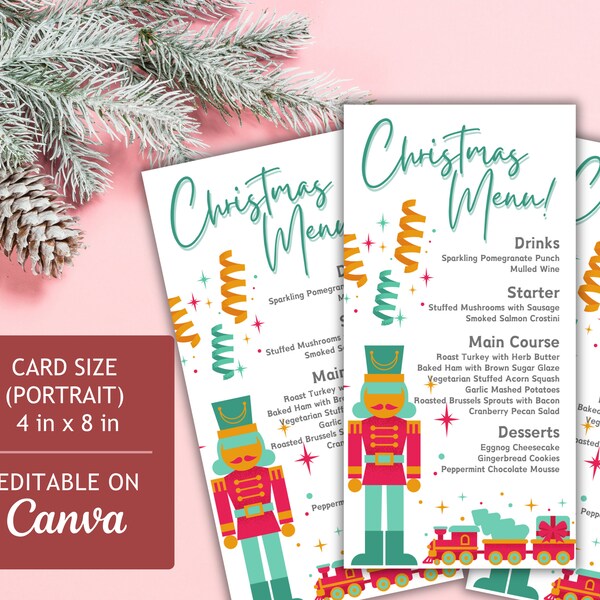 Christmas Menu Nutcracker - Etsy