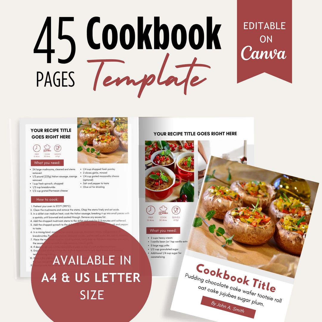 Cookbook Template: Custom Recipe Book & Digital Journal for Easy Meal ...