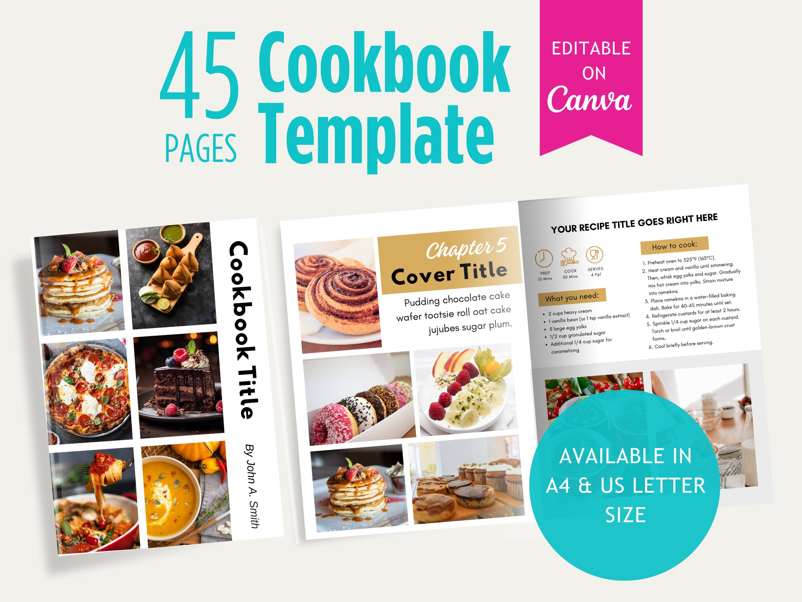 Cookbook Template, Recipe Book Template, Custom Recipe Book, Custom ...