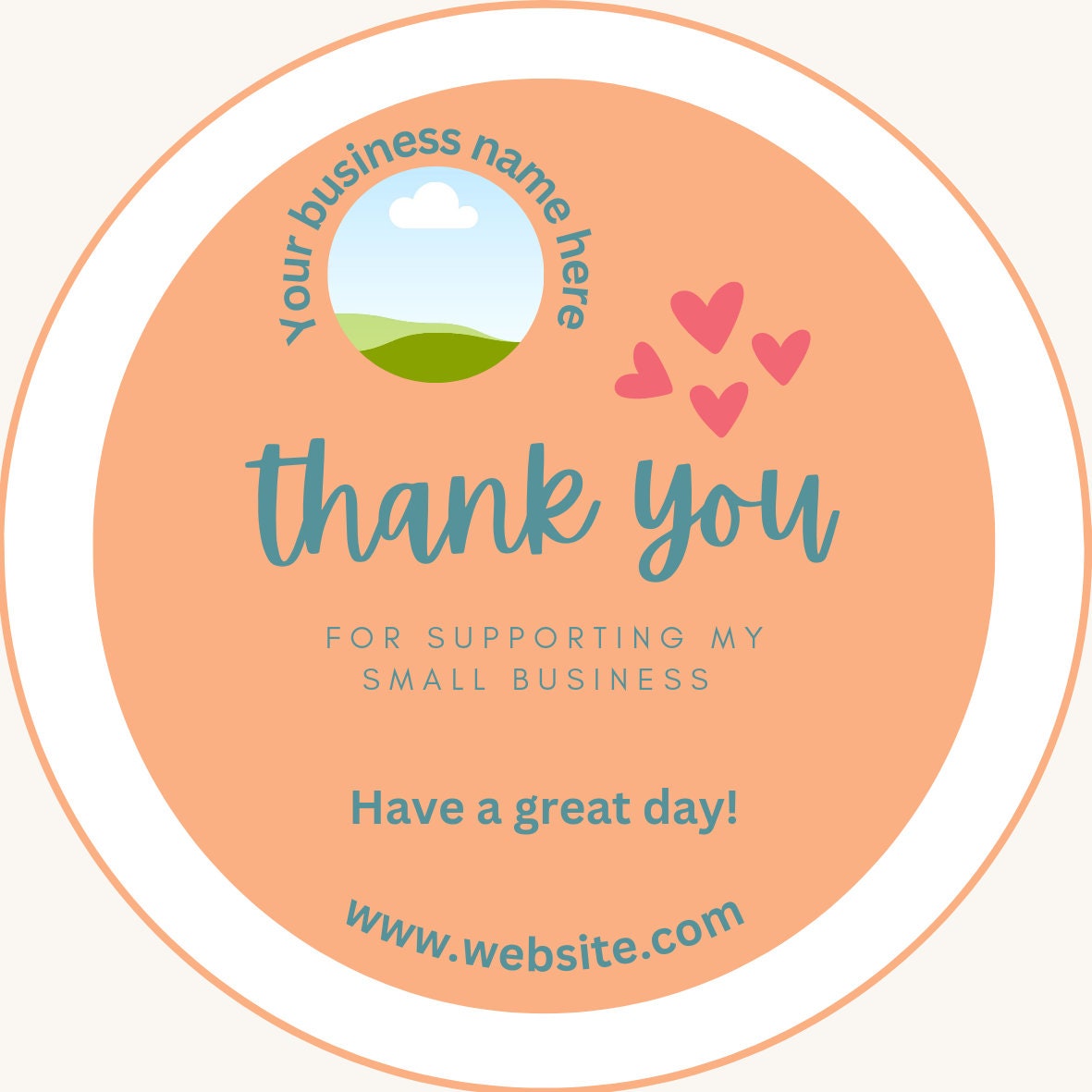 EDITABLE DIGITAL Thank You Label, Digital Templates, Digital File ...