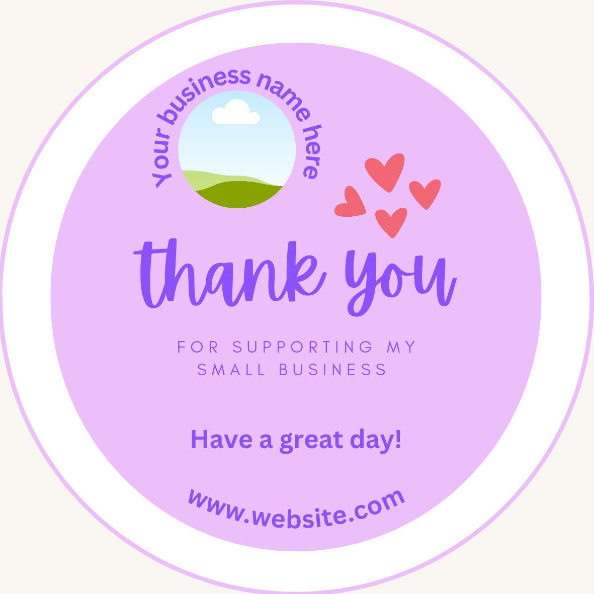 EDITABLE DIGITAL Thank You Label, Digital Templates, Digital File ...