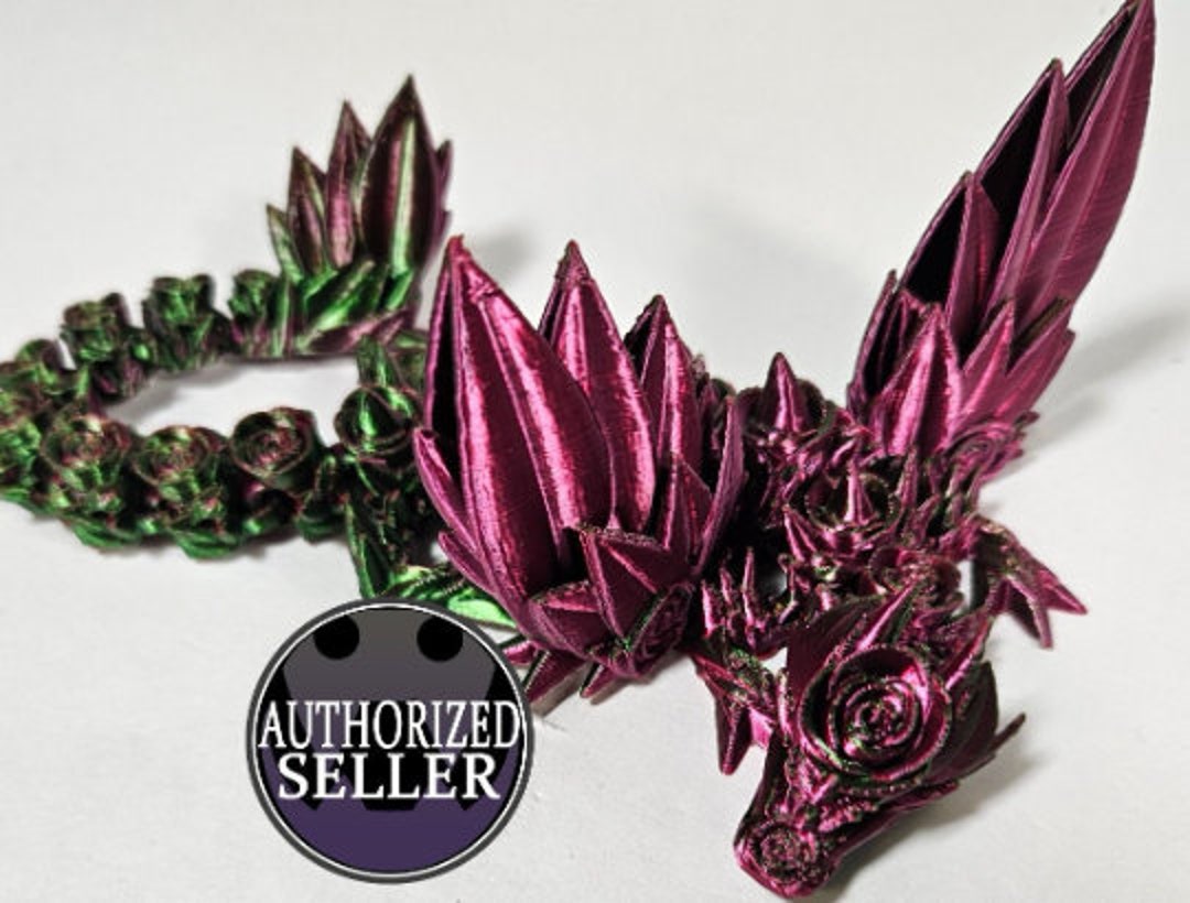 3D Printed Cinderwing Rosewing Dragon - Unique Fantasy Art Decor ...
