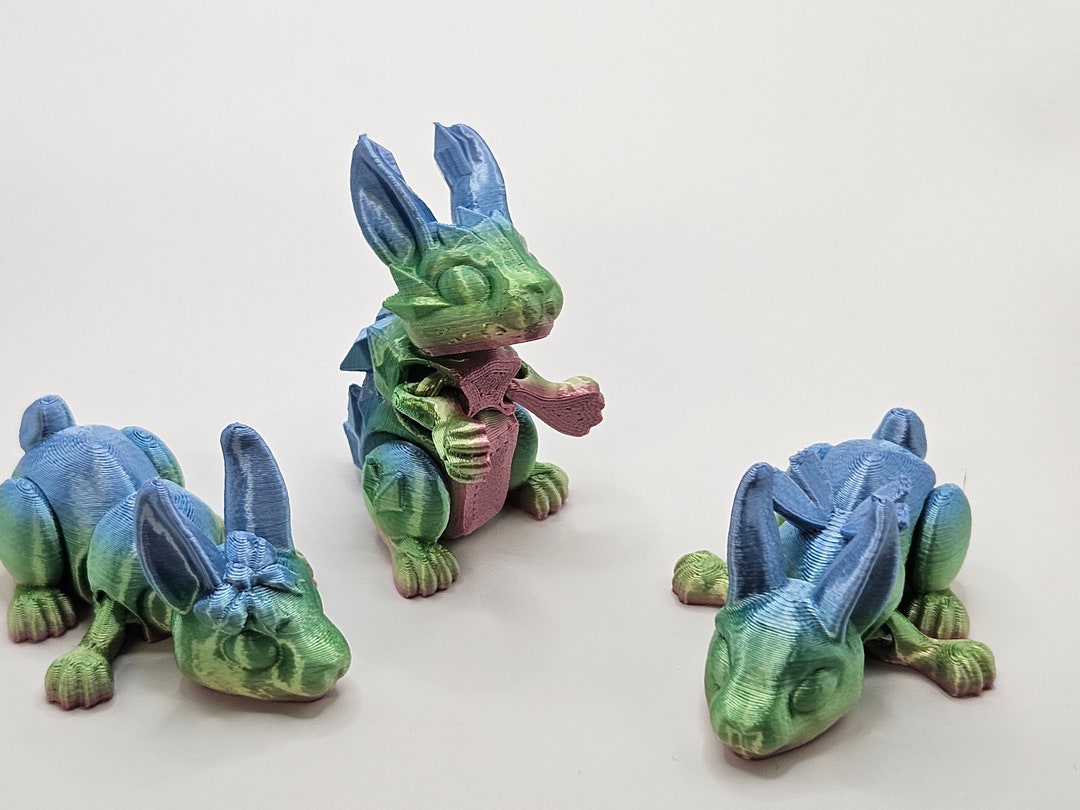 Set of 3 Easter Bunny Cinderwing 3d-printed, Unique Fantasy Decor ...