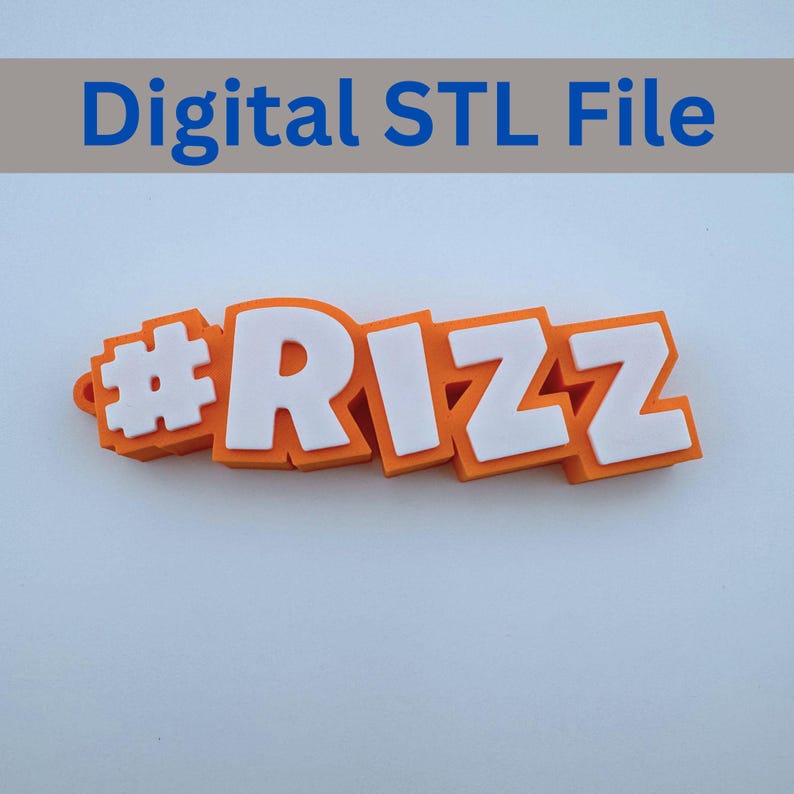 Digital File RIZZ 3D Printable Keychain STL File, Gen Z & Gen Alpha ...