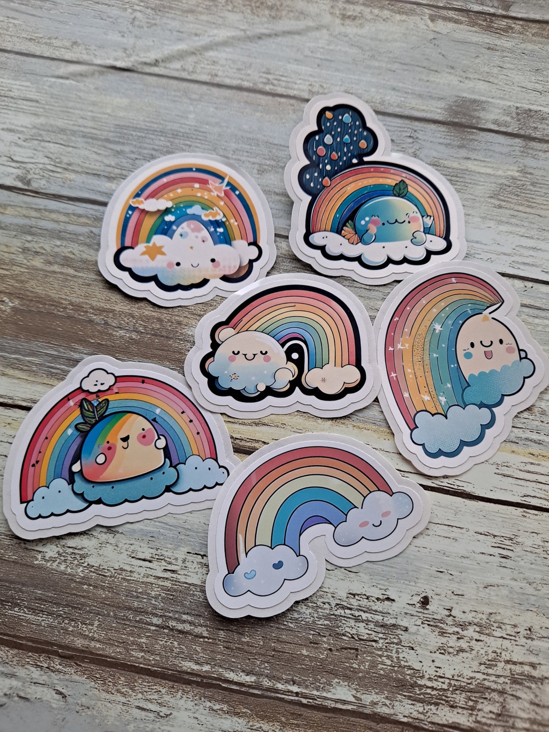 2 Inch Happy Rainbow Sticker Pack 1 Water Resistant - Etsy Canada