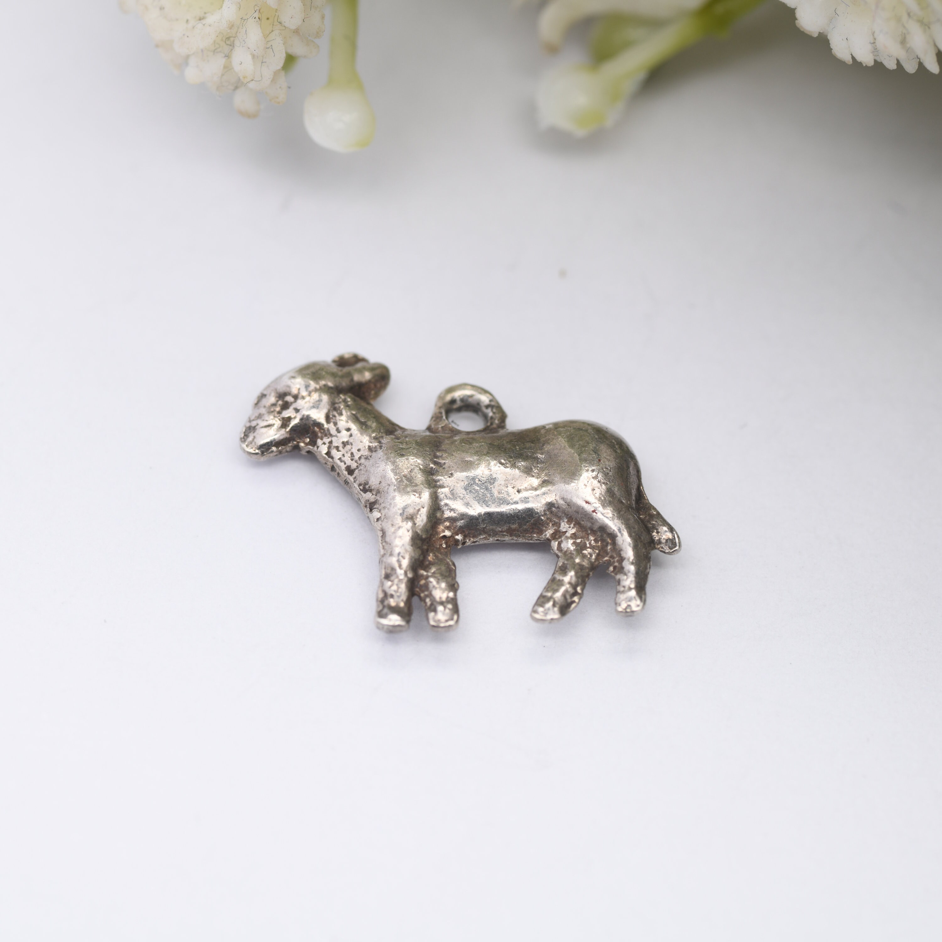 Vintage Donkey Charm Pendant Cute Animal Necklace 925 Sterling Silver ...