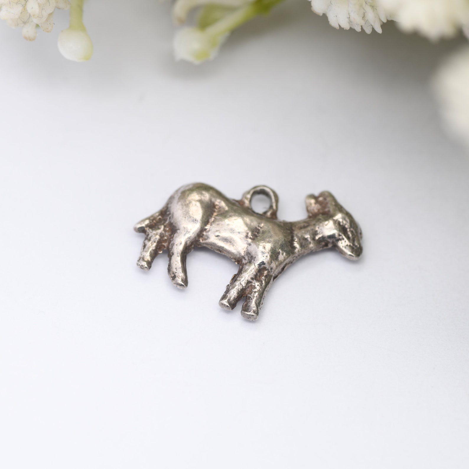 Vintage Donkey Charm Pendant - Cute Animal Necklace | 925 Sterling ...