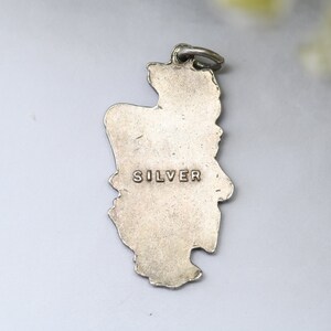 Vintage Scotland Map Souvenir Travel Charm Green Enamel 925 Sterling ...