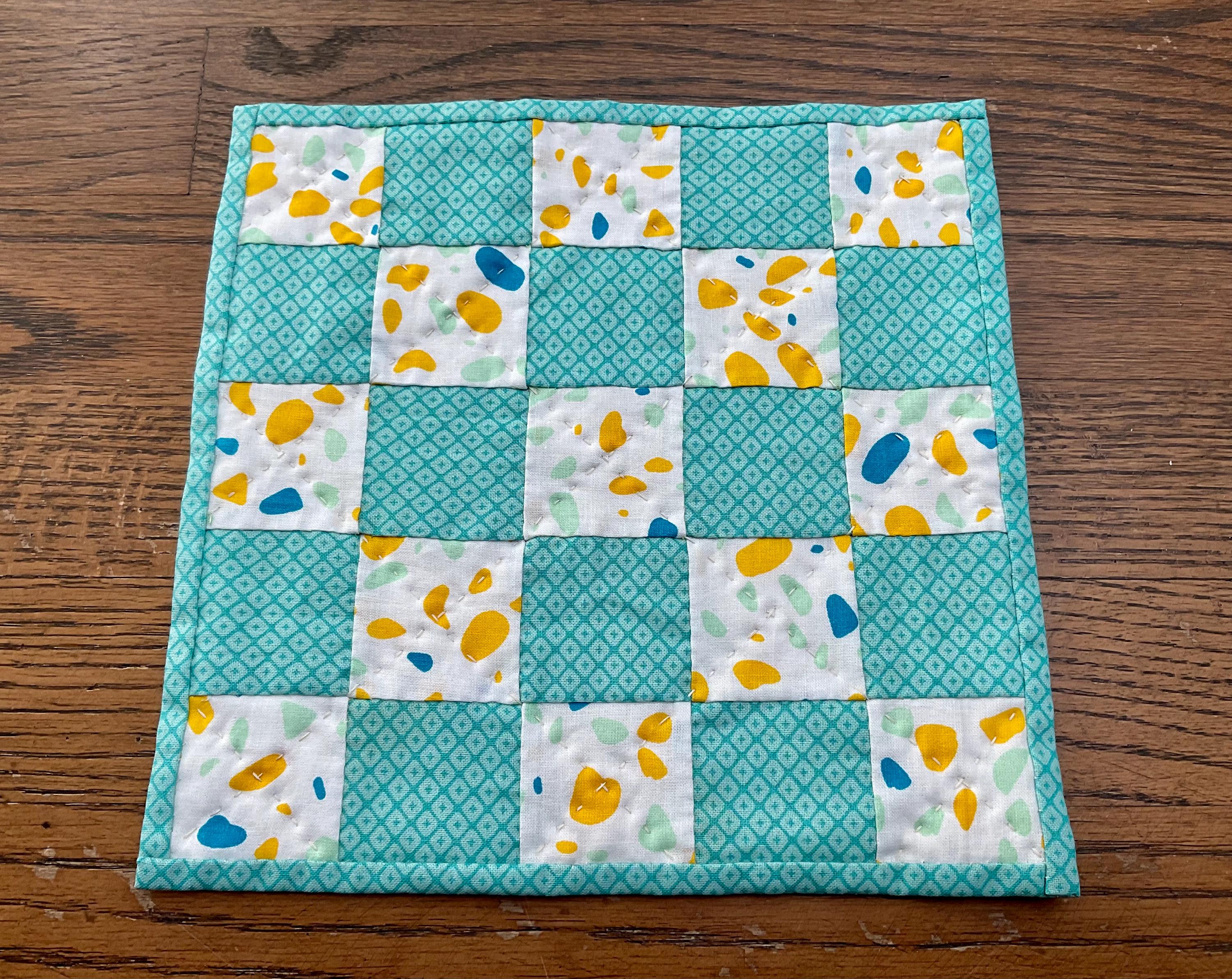 Spring & Easter Mini Table Topper, Hand Quilted, Checkered Pattern ...