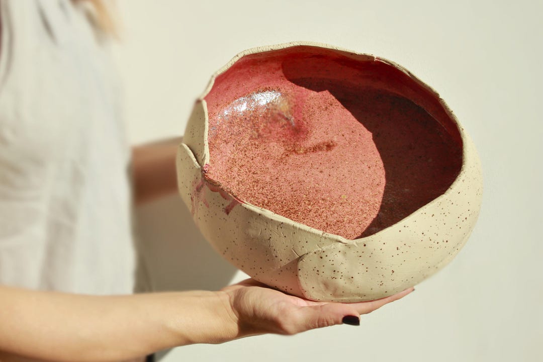 The Crimson Tide Bowl | 1 of 1 Handmade Ceramic by Sameh Pottery | Size ...