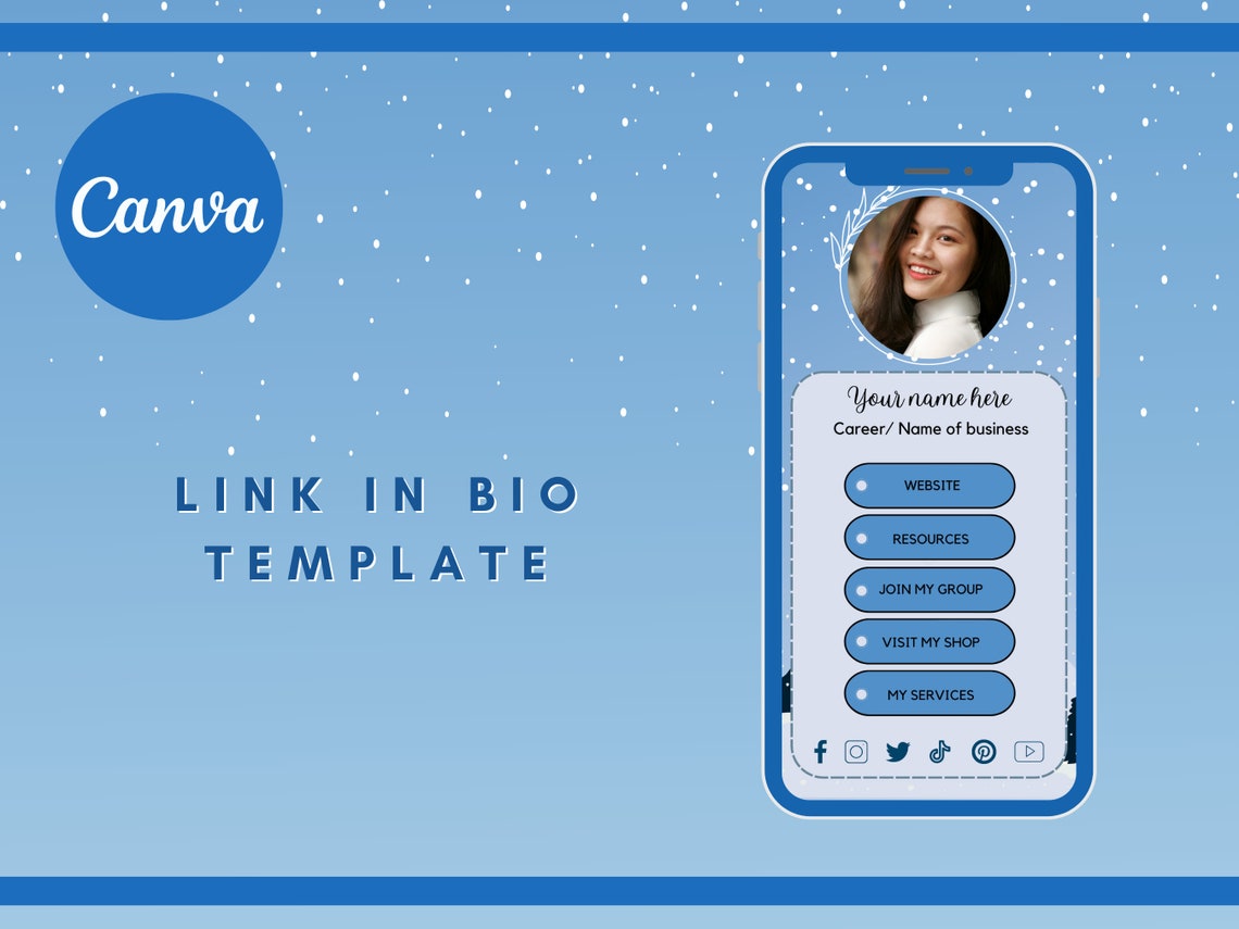 Link in Bio Template Canva | Instagram Landing Page | Linktree ...