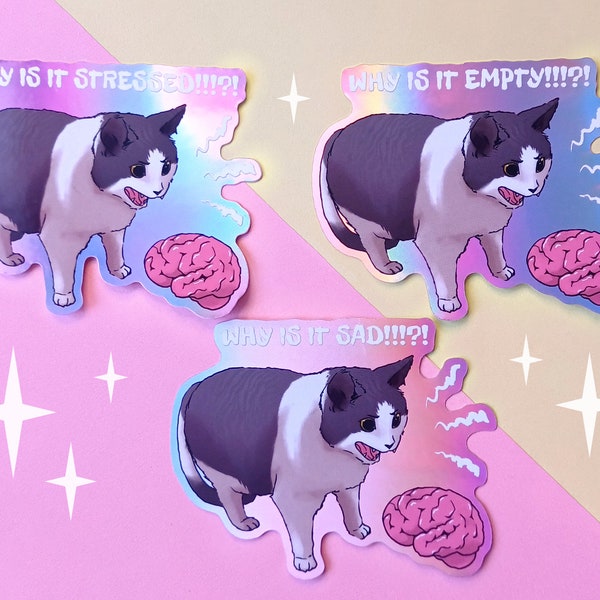 Stress Cat Sticker - Etsy