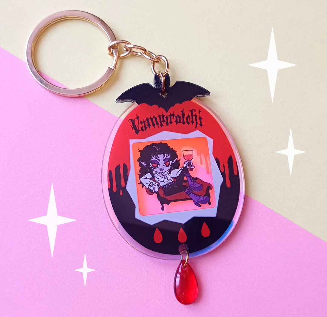 Tamagotchi Inspired Vampire Keychain Vampiretchi Blood Beat - Etsy