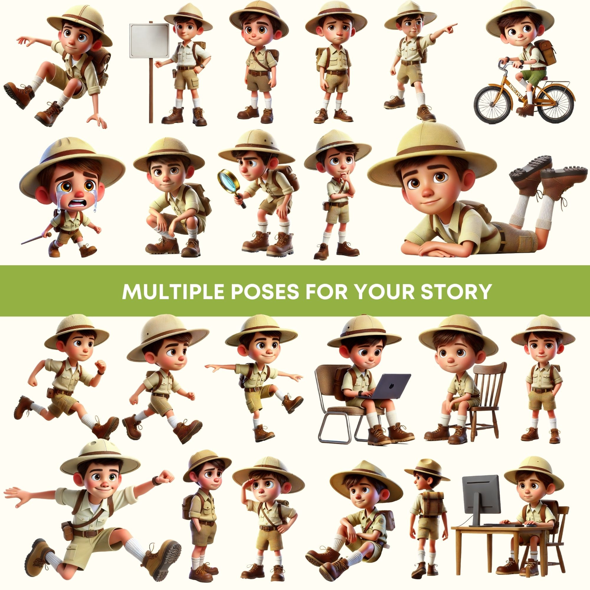 Explorer Jungle Cartoon Clipart - 47 Commercial Use 300dpi PNG Images ...