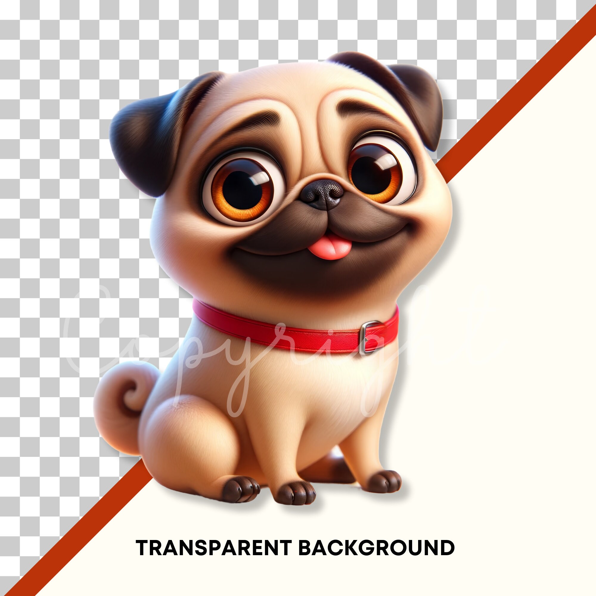 Adorable Pug Clipart Pack 40 Cute Pug Dog Poses for Storybooks, KDP ...