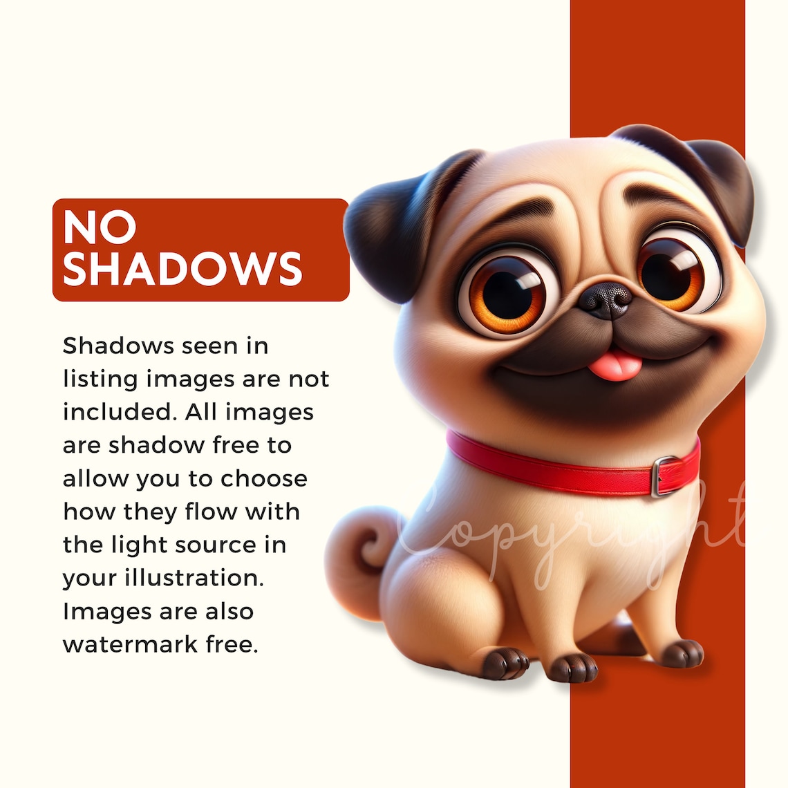 Adorable Pug Clipart Pack 40 Cute Pug Dog Poses for Storybooks, KDP ...