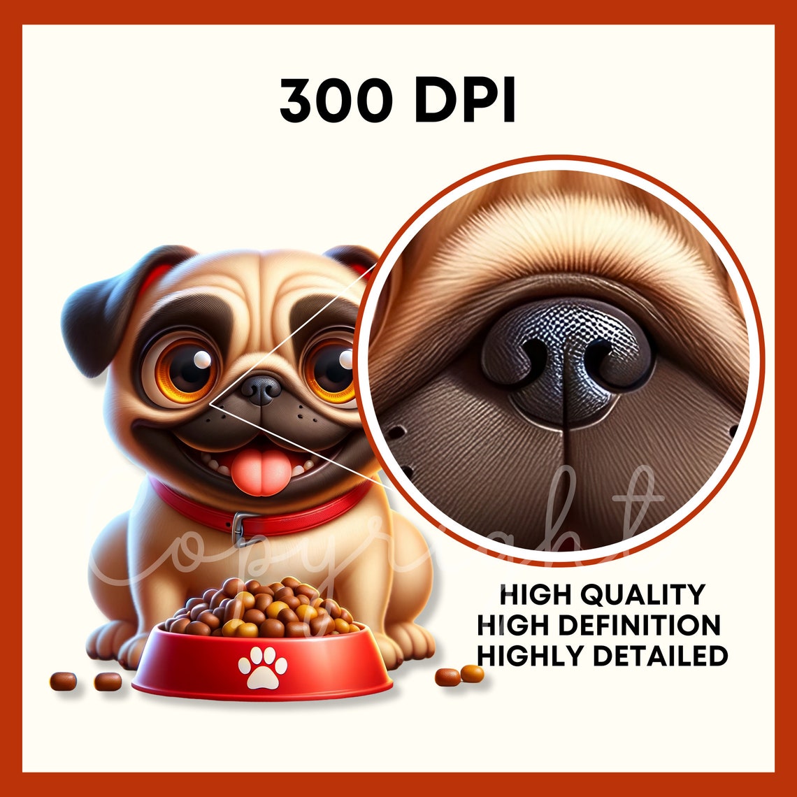 Adorable Pug Clipart Pack 40 Cute Pug Dog Poses for Storybooks, KDP ...