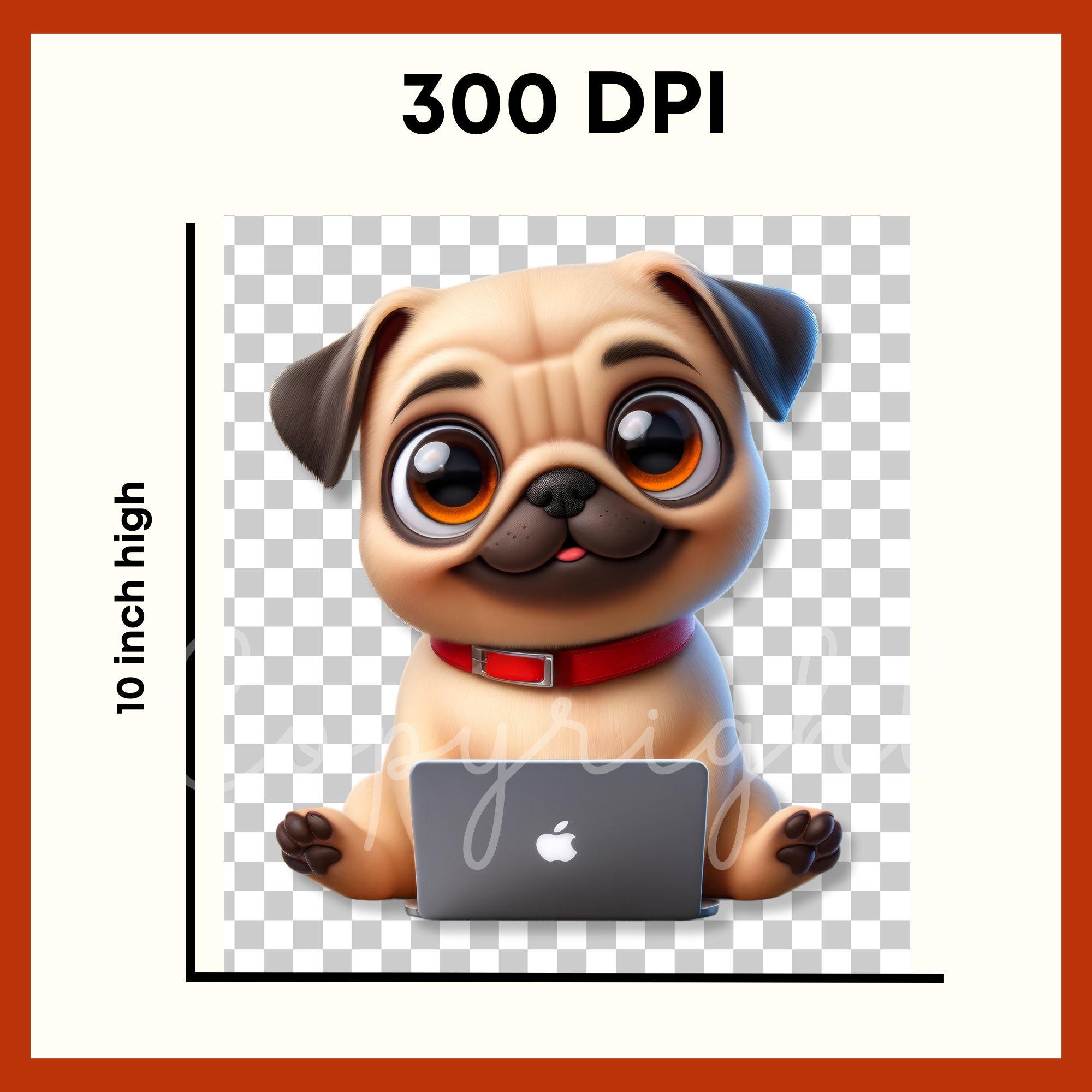 Adorable Pug Clipart Pack 40 Cute Pug Dog Poses for Storybooks, KDP ...