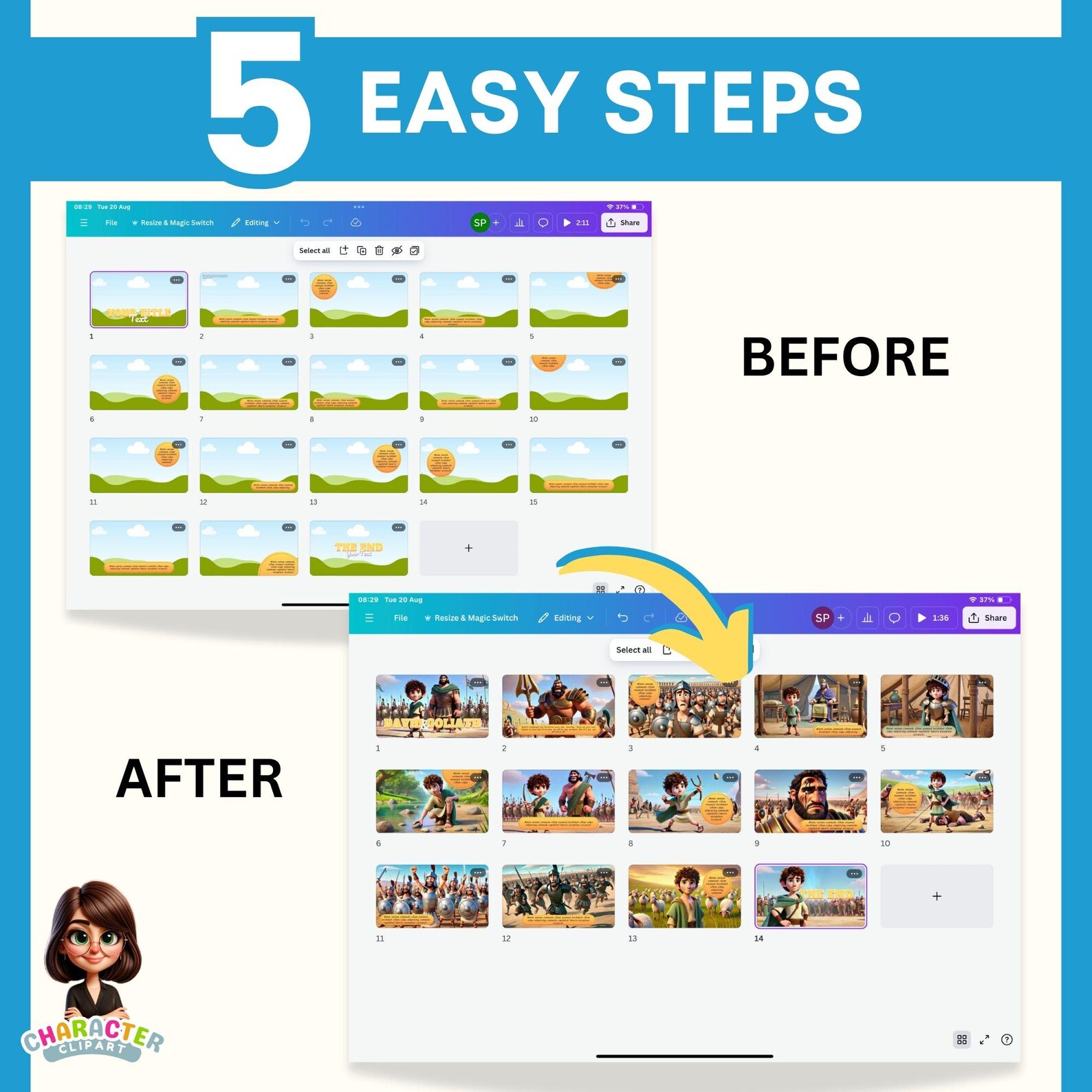 Faceless Animated Video Templates for Canva | 130 Blank Customizable ...