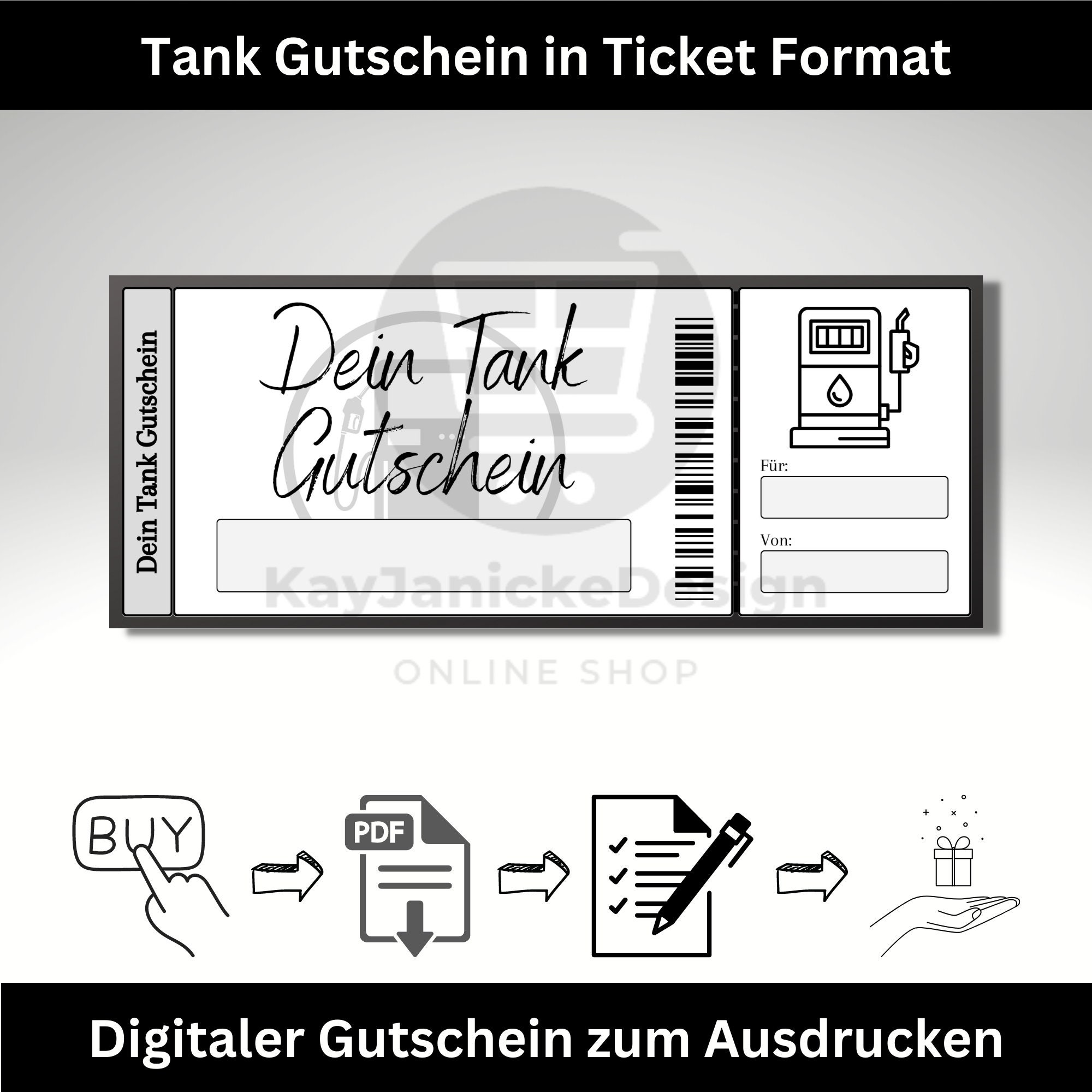 Fuel Voucher Template Digital Download for Refueling. for Birthday ...