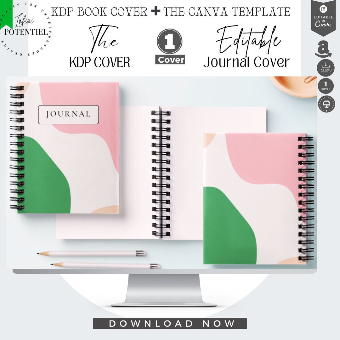 Editable KDP Book Cover Template: Canva Journal Planner (digital ...
