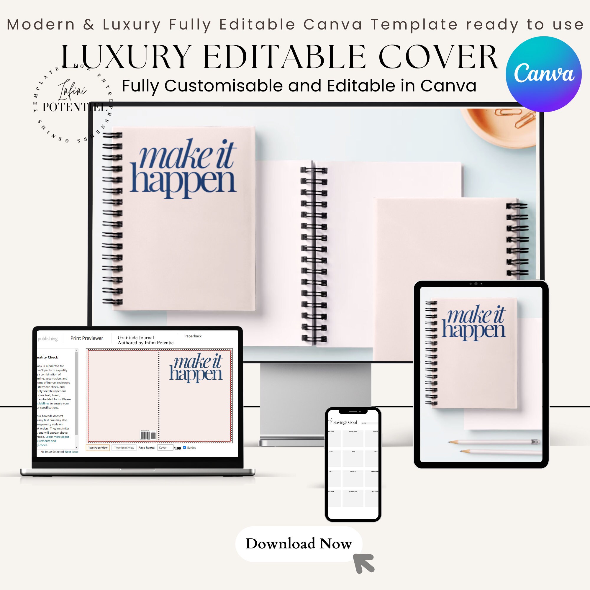 KDP Cover Template KDP Editable Template for Book Cover Book - Etsy