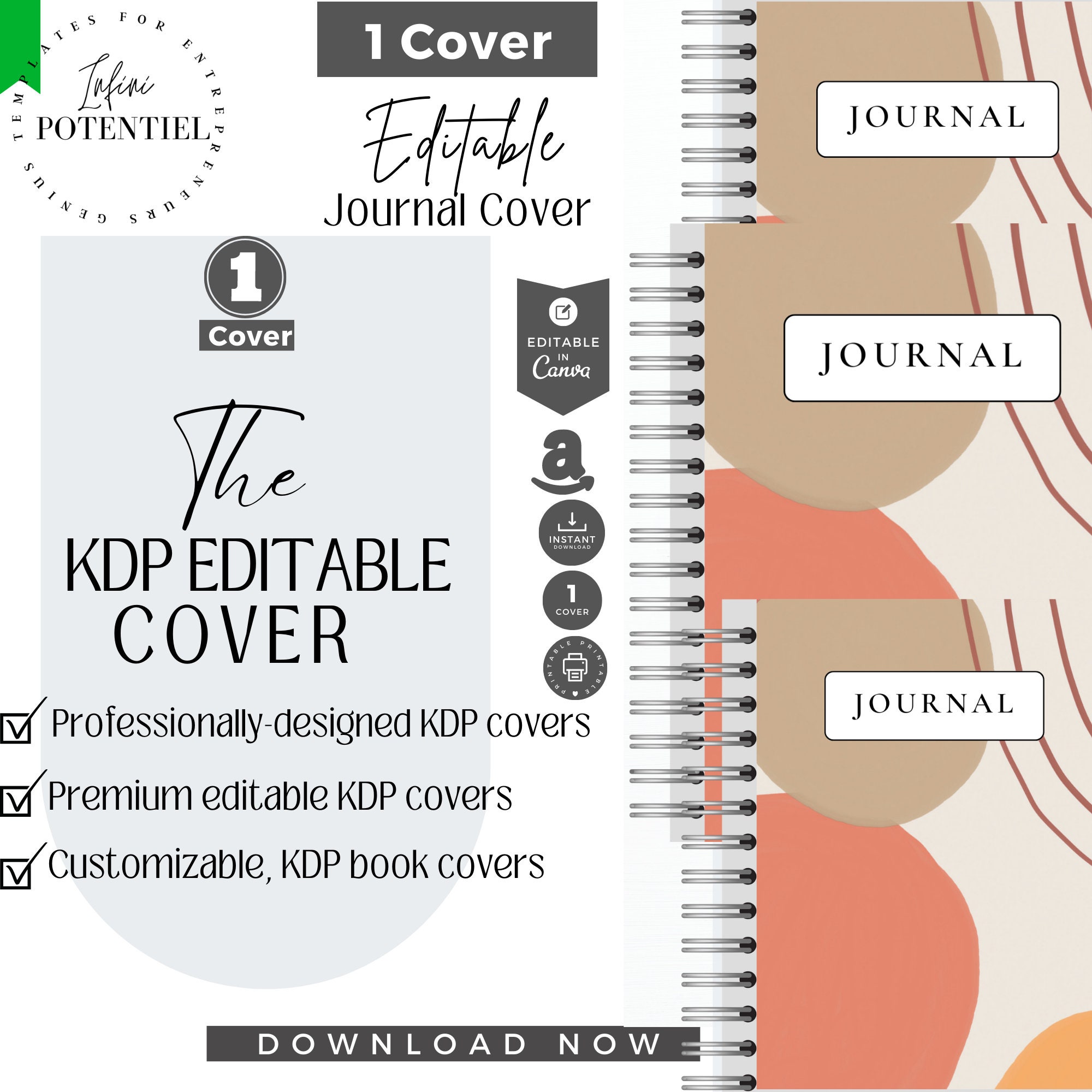 KDP Cover Template KDP Editable Template for Book Cover Book Planner ...