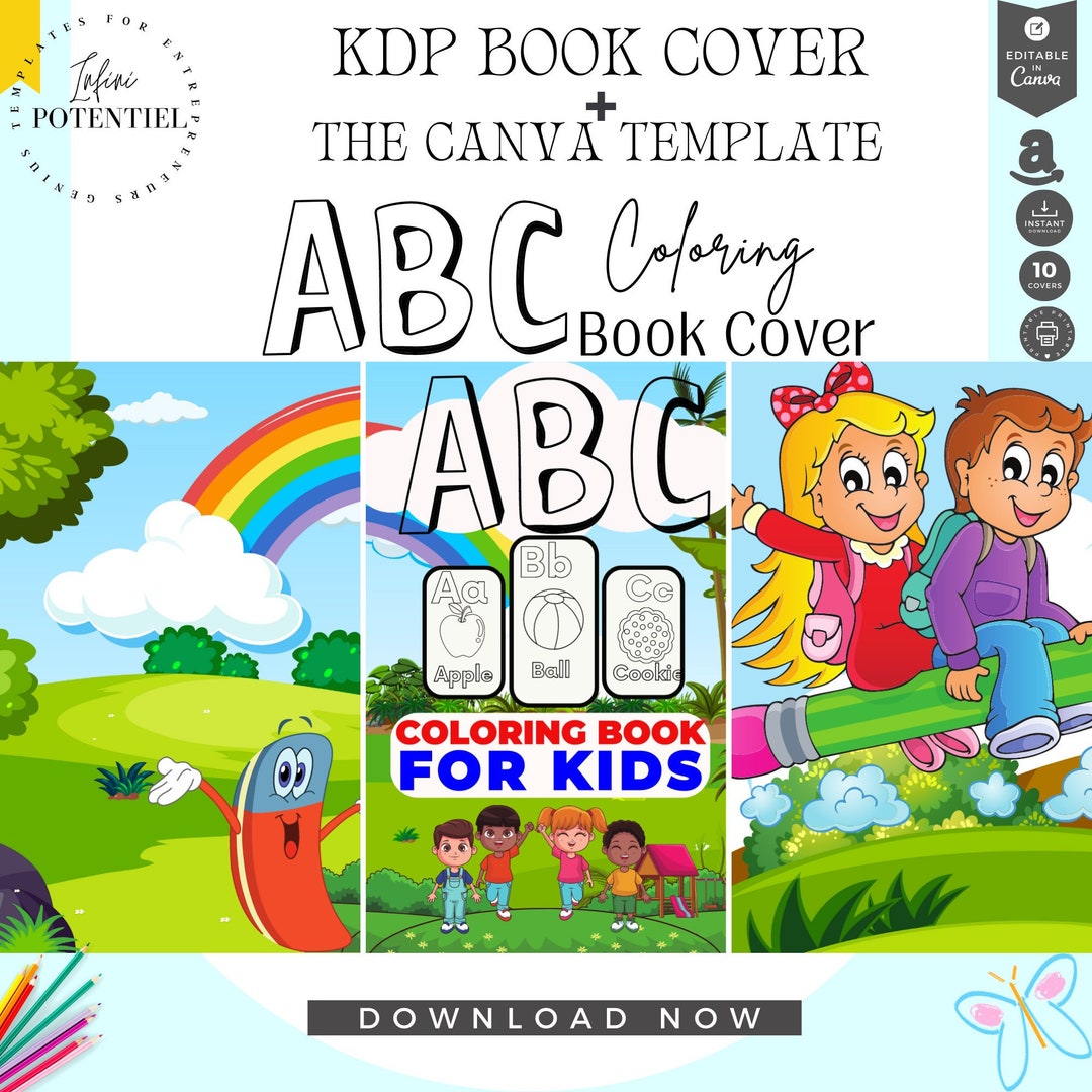 Editable KDP ABC Book Covers BUNDLE Templates Editable Canva - Etsy