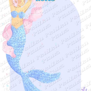 Single Page Mermaid Note Paper, 1 Printable Page, Sea Theme ...