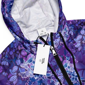 Women’s Purple and Blue Floral Print Cropped Hooded Jacket - Etsy