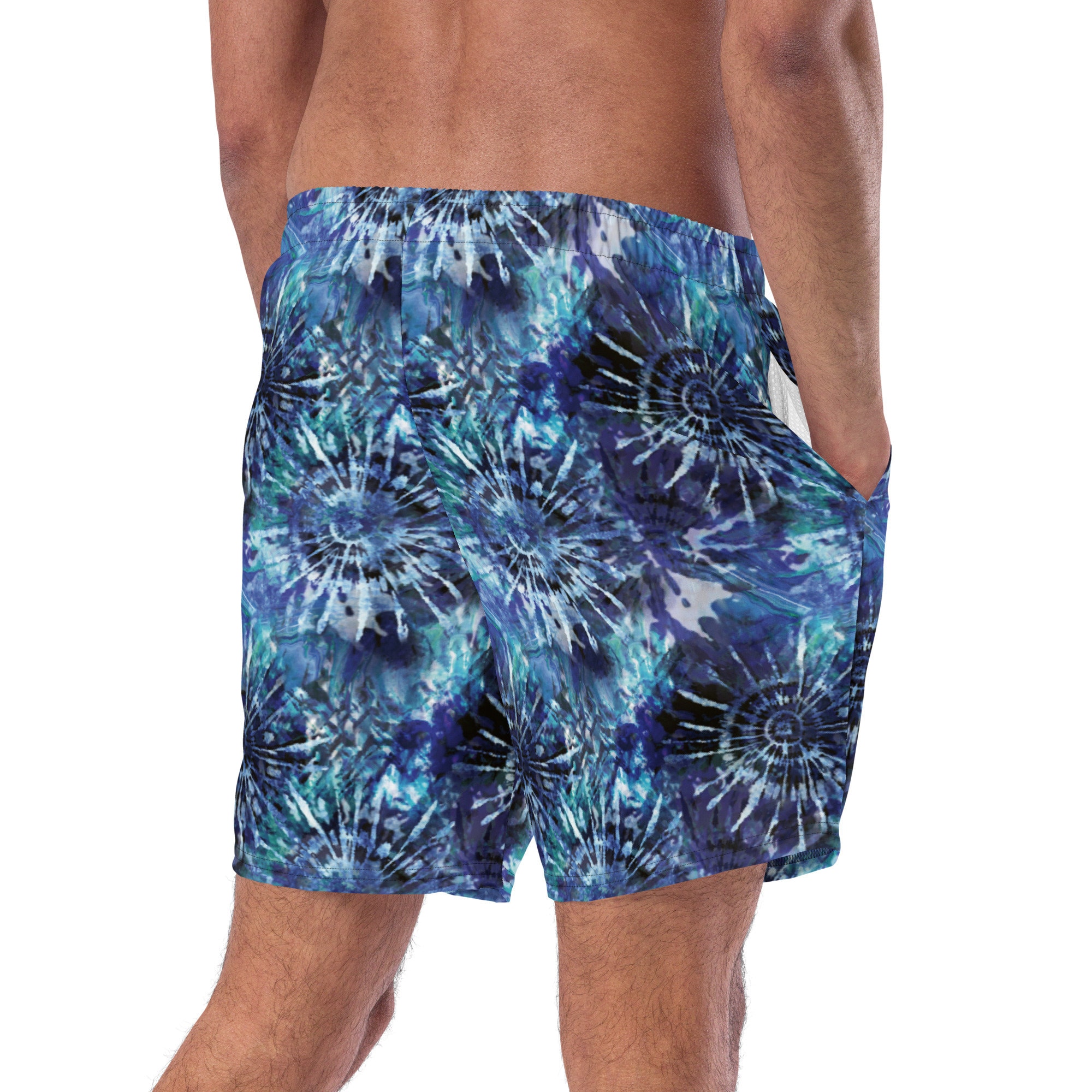 His and Hers Couples Swimsuits Navy Tie-dye Print String Bikini Set and ...