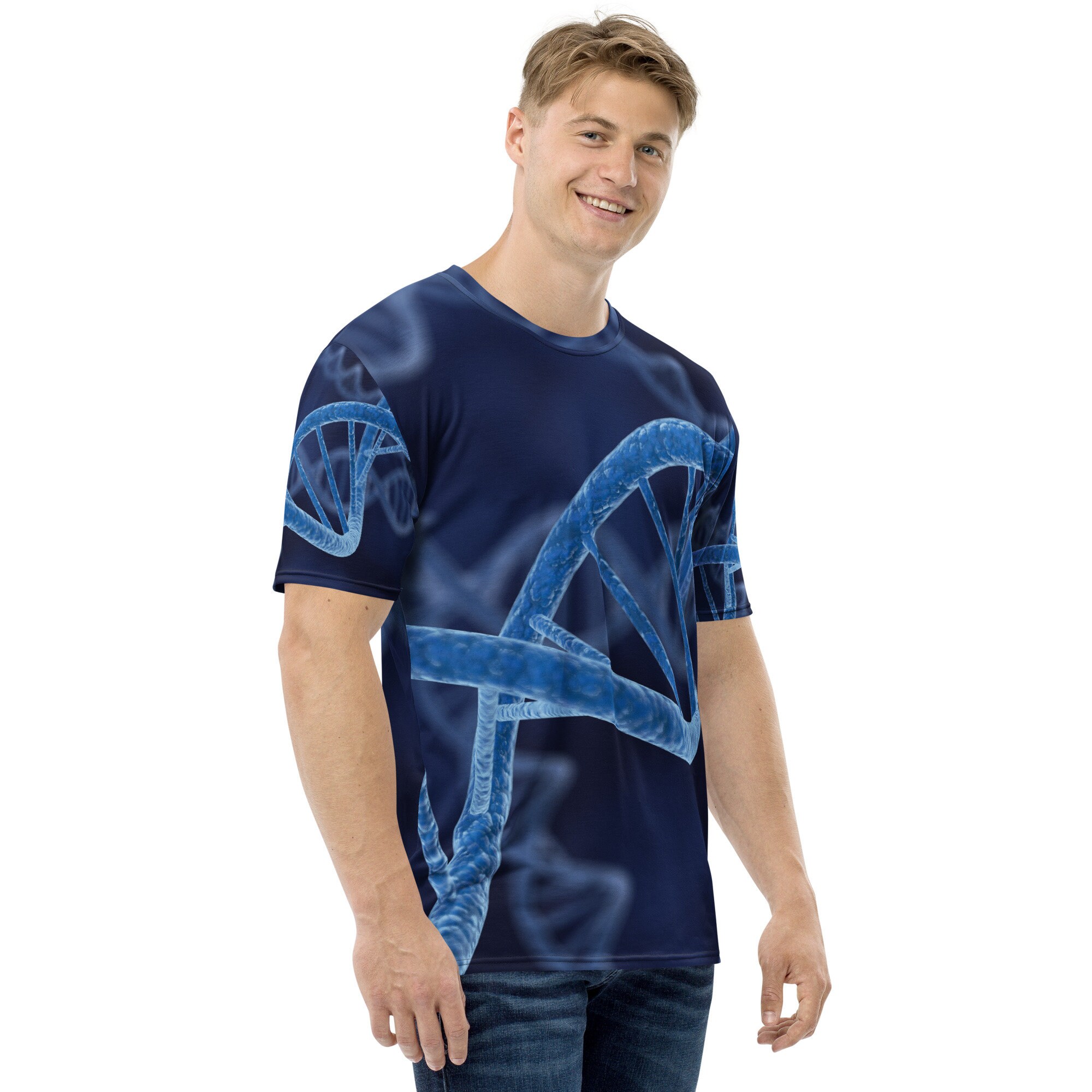 Men's Navy DNA Double Helix T-shirt - Etsy