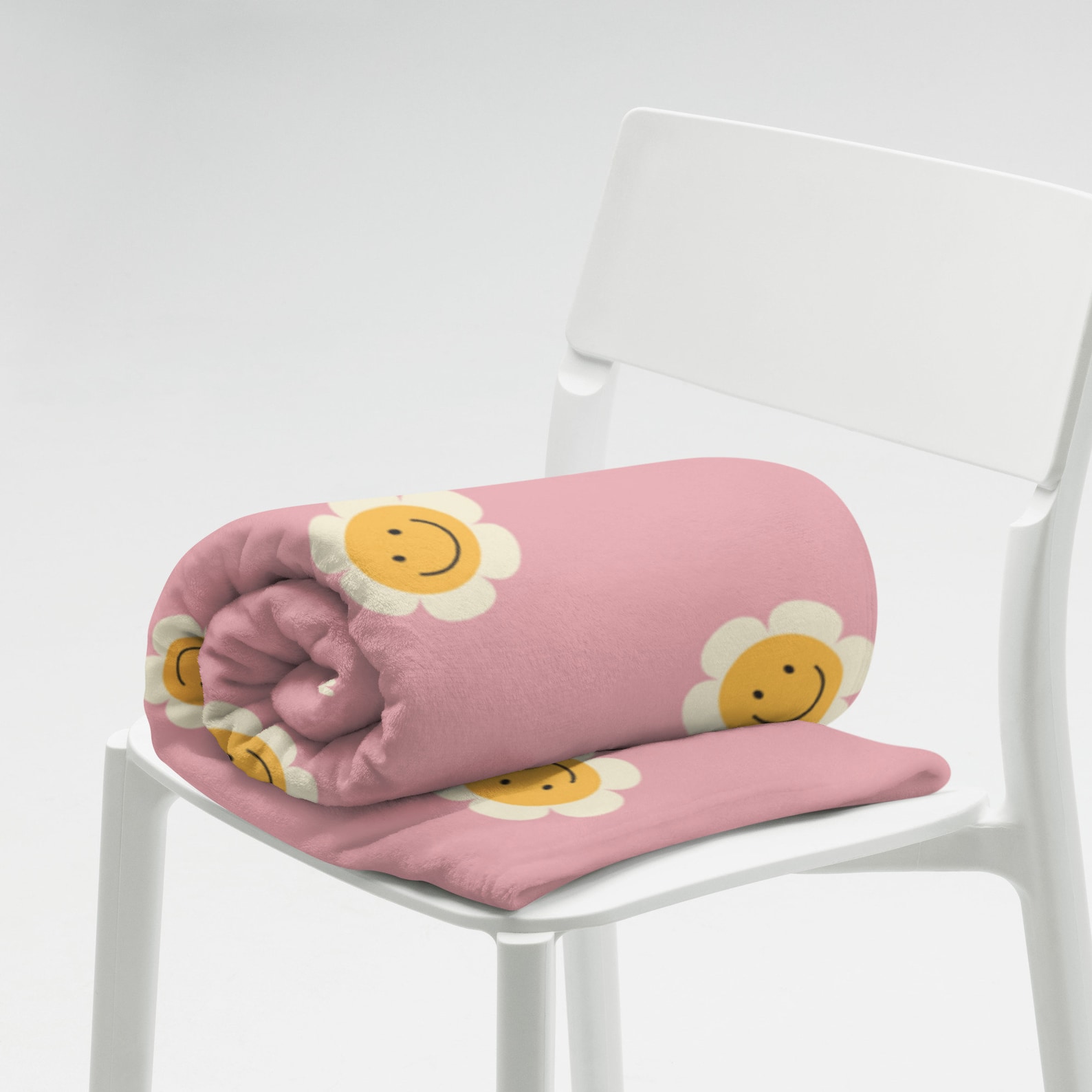 Pink Smiley Face Fleece Throw Blanket - Etsy