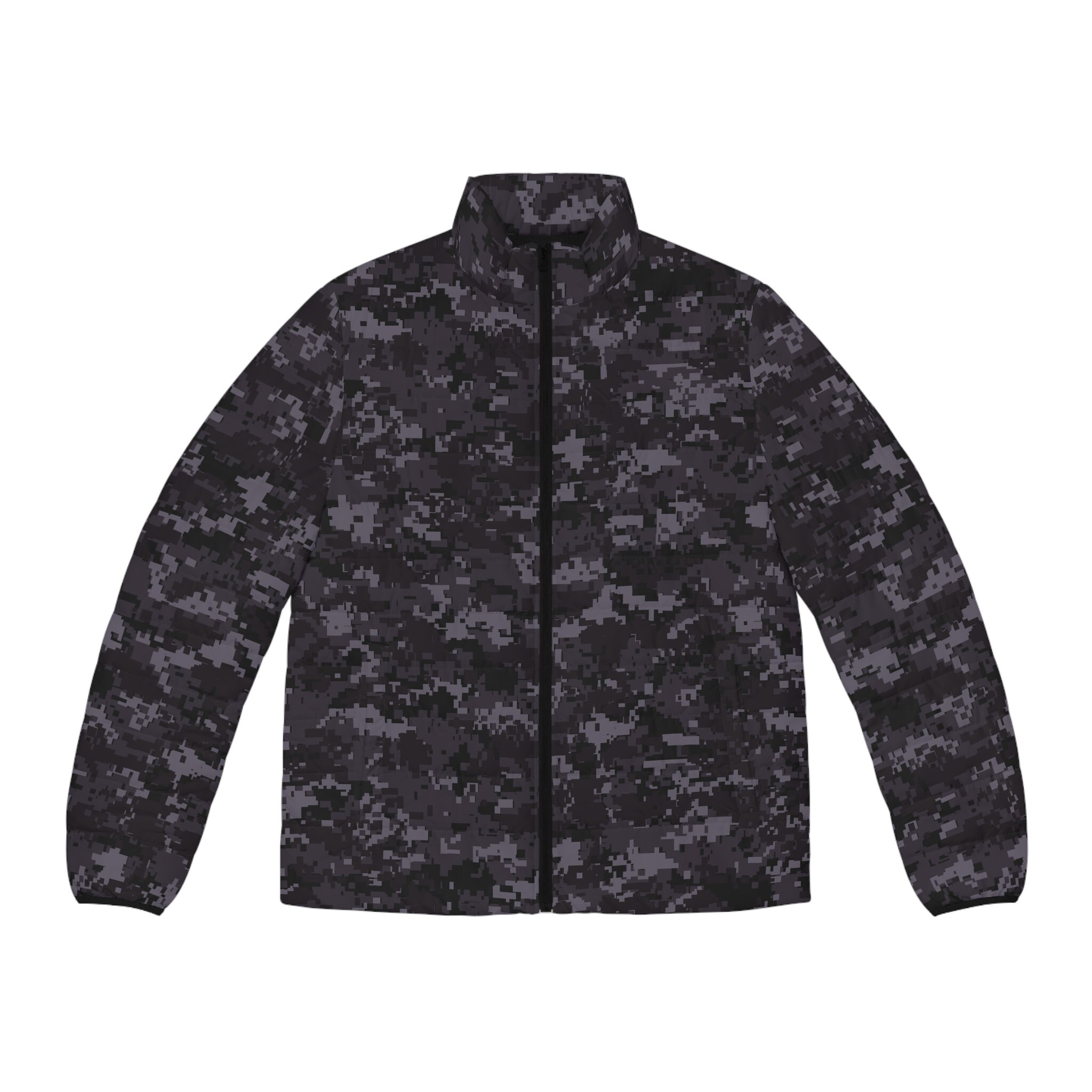 Men's Camouflage Black Pixel Puffer Jacket - Etsy