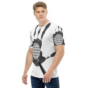 Men's Handprint Black and White Graphic T-shirt - Etsy
