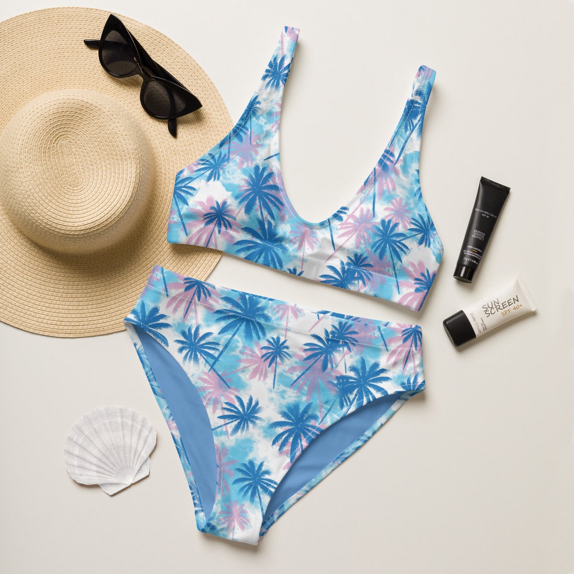 Matching Palm Print Couples Swimsuits: Bikini Set & Trunks - Etsy