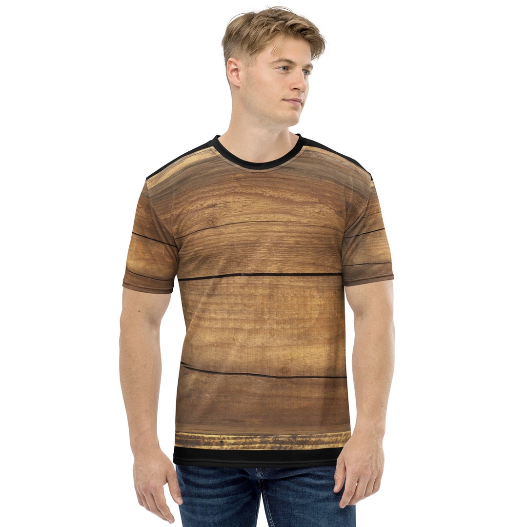 Men's Natural Oak Wood Stretch T-shirt - Etsy