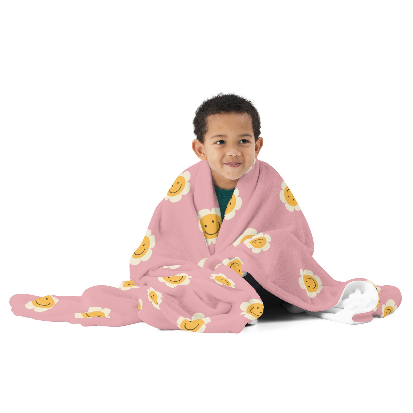 Pink Smiley Face Fleece Throw Blanket - Etsy