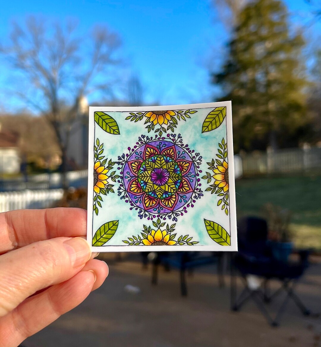 Mandala Vinyl Sticker-water Bottle-laptop-waterproof - Etsy