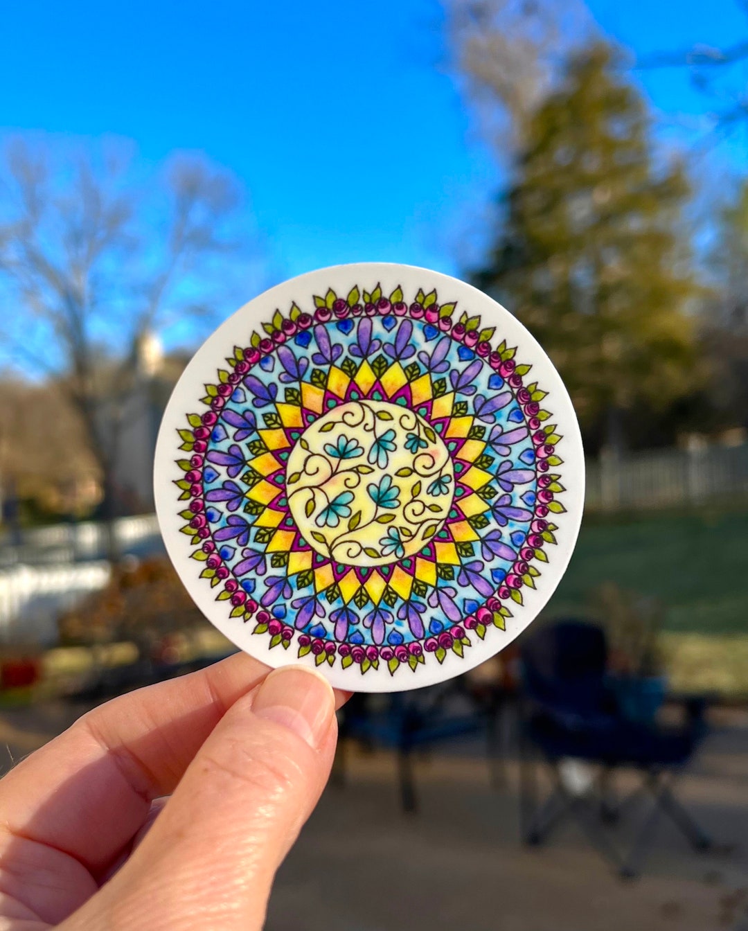 Mandala Vinyl Sticker-water Bottle-laptop-waterproof - Etsy
