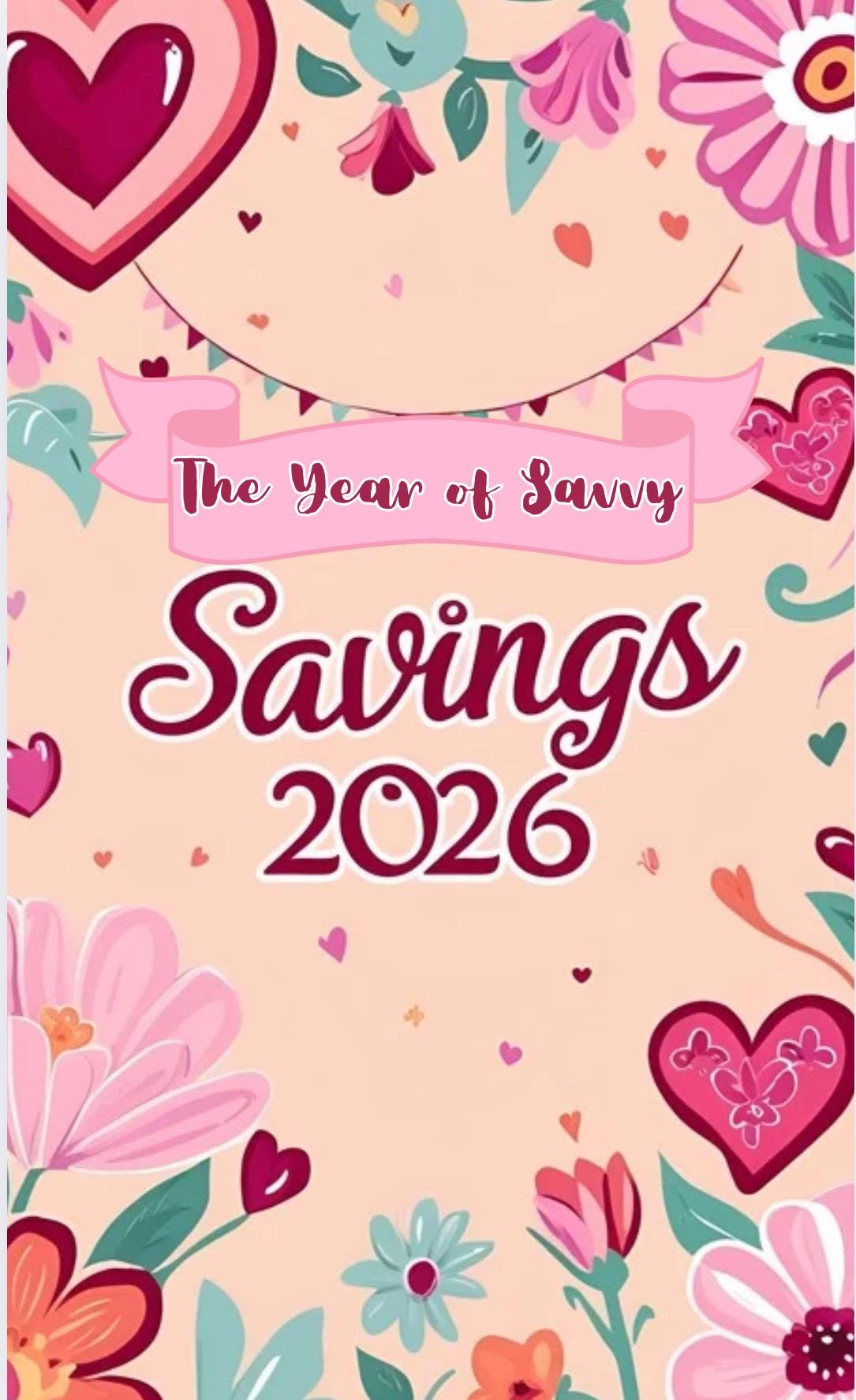 2026 the Year of Savvy Savings Book // Monthly Savings Book ...