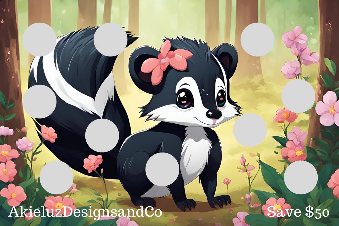 Adorable Skunk Savings Showdown // Scratch off Savings Challenge Low ...