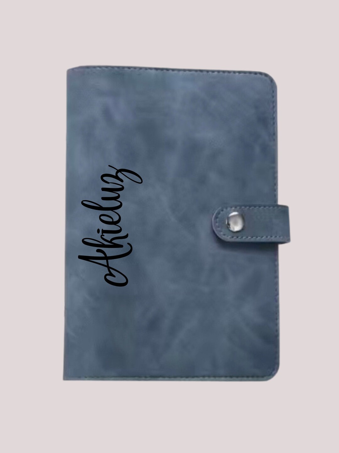 A6 Blue Leather Custom Binder Cash Budgeting Binder Cash Envelopes ...