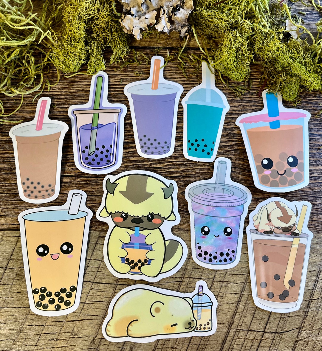 Cute Pets & Boba Sticker Pack / Die-cut Matte Stickers / Colorful ...