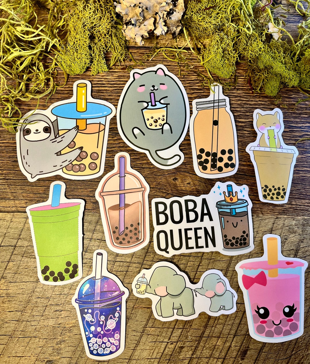 Cute Pets & Boba Sticker Pack / Die-cut Matte Stickers / Colorful ...